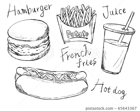 Black and white hand drawn illustration image... - Stock Illustration ...