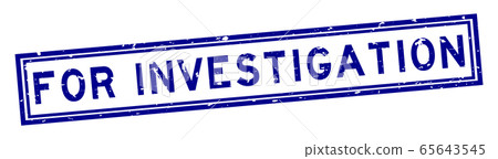 Grunge blue for investigation word square... - Stock Illustration ...