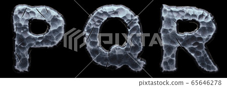 Set of capital letters P, Q, R made of forged... - Stock Illustration ...