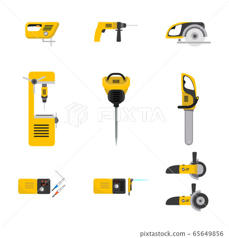 Work tools flat vector illustrations set - Stock Illustration [65649856 ...