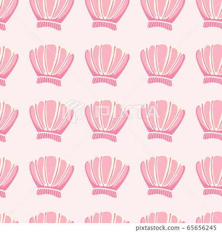 Abstract seashells seamless pattern on pink - Stock Illustration ...