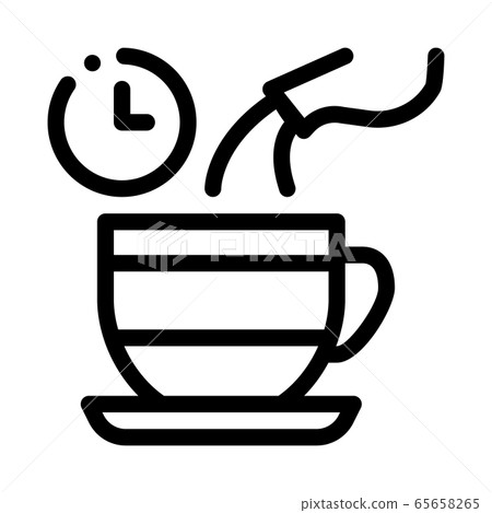 tea standby time icon vector outline illustration - Stock Illustration ...