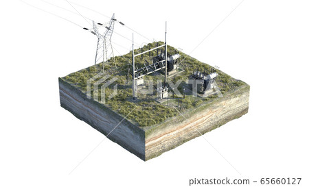 Transformer station, background picture...-插圖素材 [65660127] - PIXTA圖庫