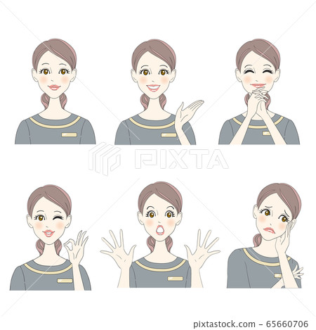 Esthetician facial expression illustration set - Stock Illustration ...