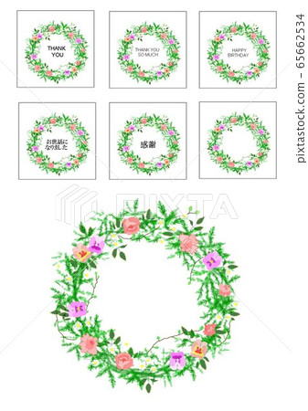 Flower wreath message card - Stock Illustration [65662534] - PIXTA