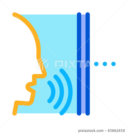 sound coming from person icon vector outline... - Stock Illustration ...