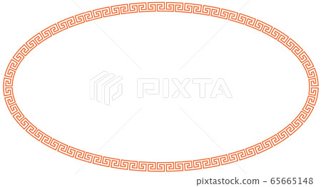 Chinese style frame (oval) - Stock Illustration [65665148] - PIXTA