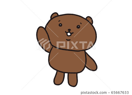 Little bear raising hands - Stock Illustration [65667633] - PIXTA