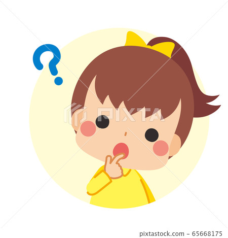 Cute girl icon to ask - Stock Illustration [65668175] - PIXTA