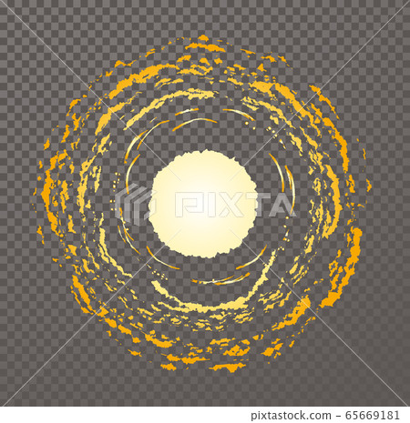 Yellow sun disk emitting orange light. Hot sun...-插圖素材 [65669181] - PIXTA圖庫