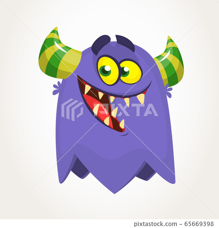 Funny cartoon flying monster. Vector illustration - Stock Illustration ...