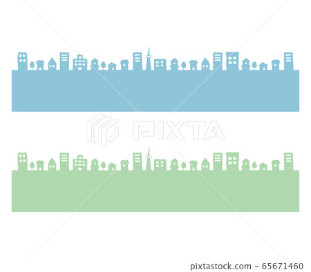 Cityscape background illustration / town / simple - Stock Illustration ...