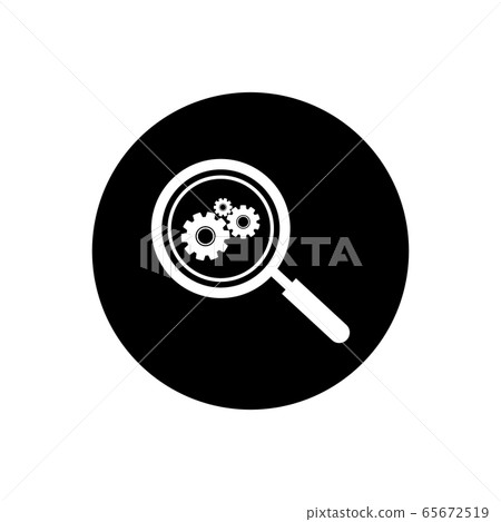 Search Settings Icon. Rounded Button style... - Stock Illustration ...