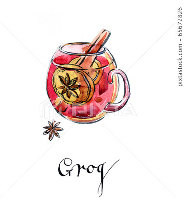 Glass of hot red grog - Stock Illustration [65672826] - PIXTA