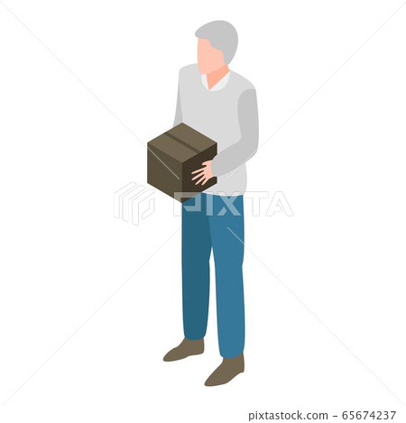 Senior man without work icon, isometric style - Stock Illustration ...