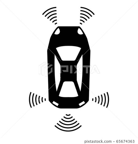 Top view smart car icon, simple style - Stock Illustration [65674363 ...