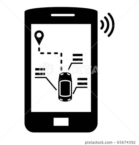 Smartphone car control icon, simple style - Stock Illustration ...