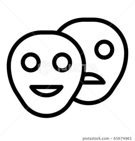 Bipolar disorder icon, outline style - Stock Illustration [65674961 ...