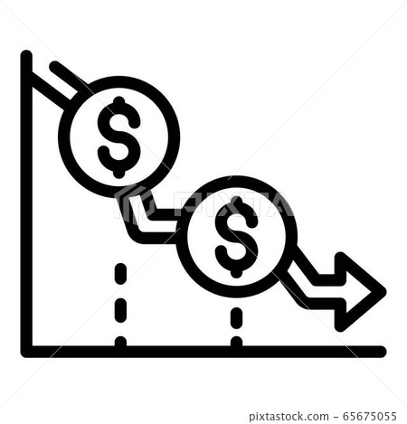 Low money graph icon, outline style - Stock Illustration [65675055] - PIXTA