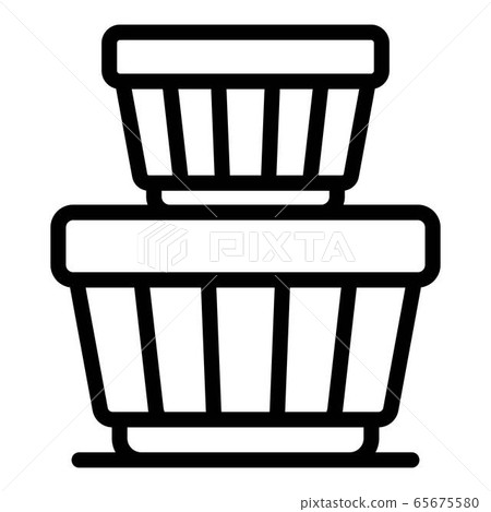 Plastic container icon, outline style - Stock Illustration [65675580 ...