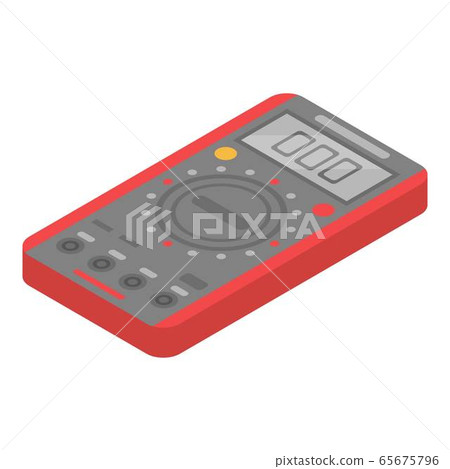 Red electric tester icon, isometric style-插圖素材 [65675796] - PIXTA圖庫