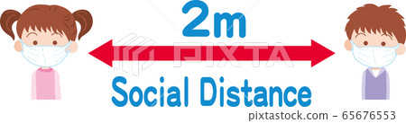 social distance children - Stock Illustration [65676553] - PIXTA