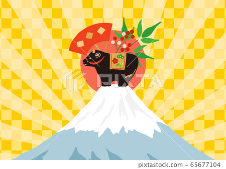 Year-of-the-year figurines, Nanten and fans New... - Stock Illustration ...