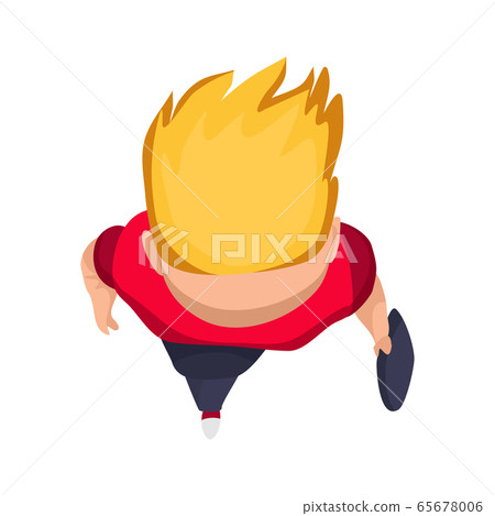 Top View People. Young man on white background... - Stock Illustration ...