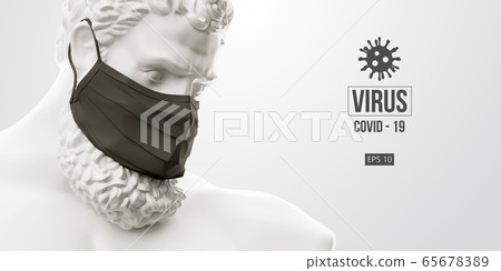 Novel coronavirus COVID-2019. White statue of... - Stock Illustration ...