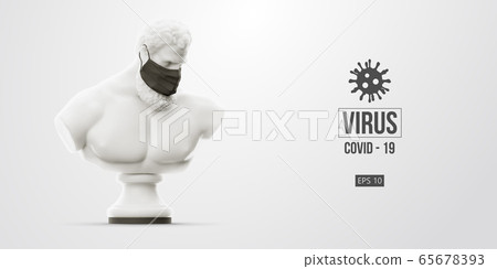 Novel coronavirus COVID-2019. White statue of... - Stock Illustration ...