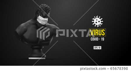 Novel coronavirus COVID-2019. Black statue of... - Stock Illustration ...