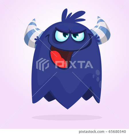 Funny cartoon flying monster. Vector illustration - Stock Illustration ...