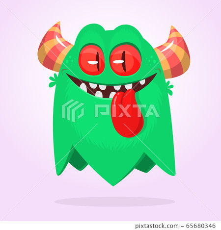 Funny cartoon flying monster. Vector illustration - Stock Illustration ...