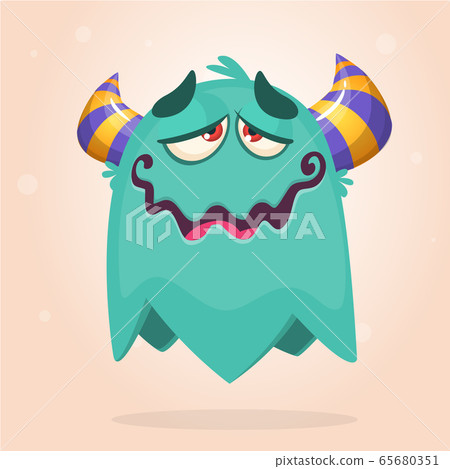 Funny cartoon flying monster. Vector illustration-插圖素材 [65680351] - PIXTA圖庫