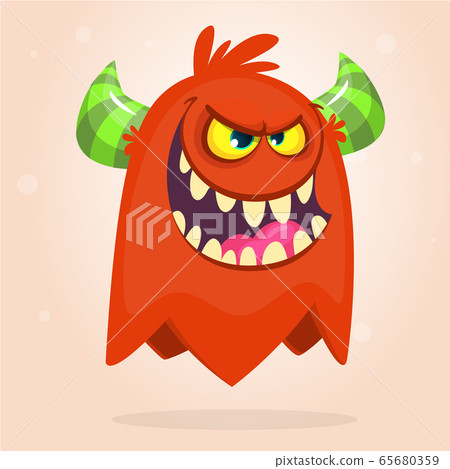 Funny cartoon flying monster. Vector illustration - Stock Illustration ...