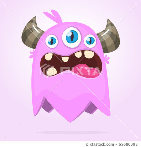 Funny cartoon flying monster. Vector illustration - Stock Illustration ...