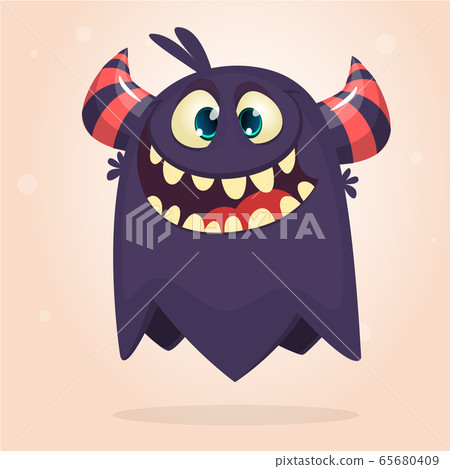 Funny cartoon flying monster. Vector illustration - Stock Illustration ...