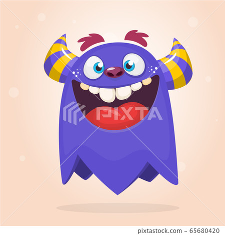 Funny cartoon flying monster. Vector illustration - Stock Illustration ...