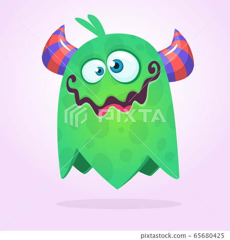 Funny cartoon flying monster. Vector illustration - Stock Illustration ...