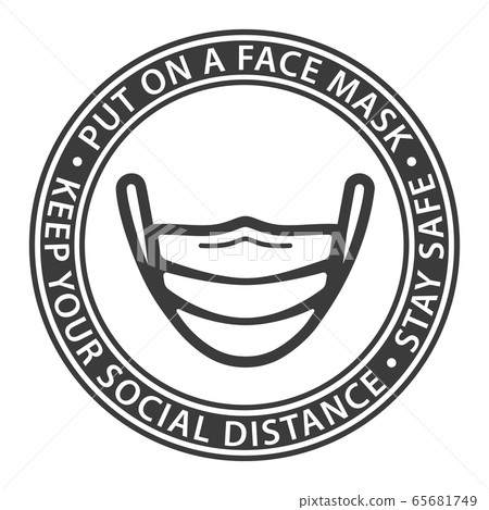 Medical face mask badge design (icon design in... - Stock Illustration ...