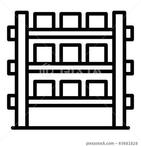 Boxes rack icon, outline style - Stock Illustration [65681828] - PIXTA