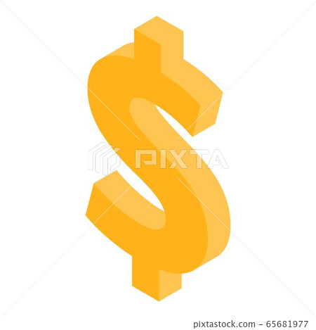 Gold dollar sign icon, isometric style - Stock Illustration [65681977 ...