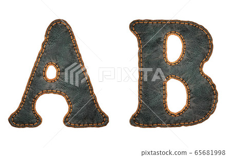 Set of leather letters A, B uppercase. 3D... - Stock Illustration ...