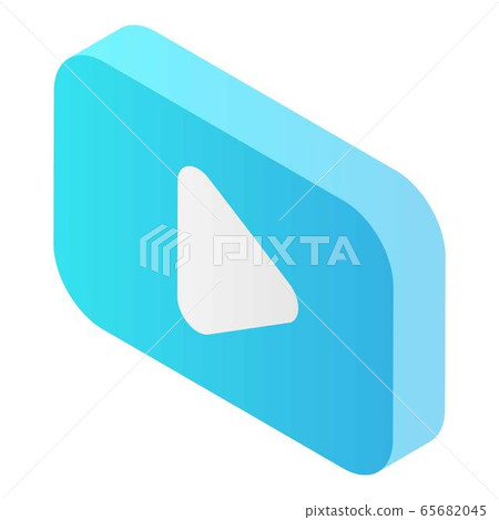 Blue video button icon, isometric style - Stock Illustration [65682045 ...