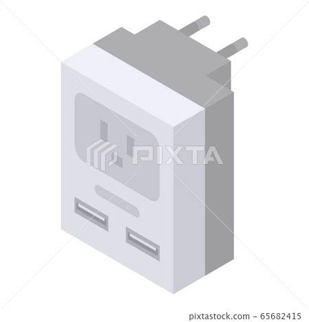 Power plug adapter icon, isometric style - Stock Illustration [65682415 ...
