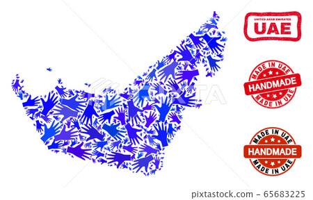 Hand Collage of United Arab Emirates Map and... - Stock Illustration ...