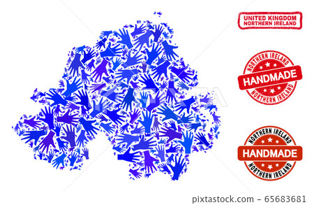 Hand Composition of Northern Ireland Map and... - Stock Illustration ...
