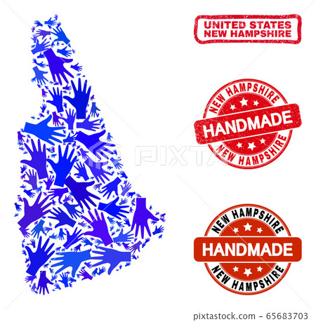 Hand Collage of New Hampshire State Map and... - Stock Illustration ...
