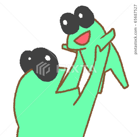 Frog parent and child (turquoise) - Stock Illustration [65687527] - PIXTA
