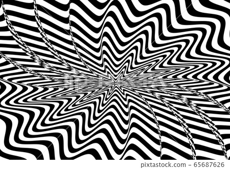Abstract wavy lines optical illusion. Geometric - Stock Illustration ...